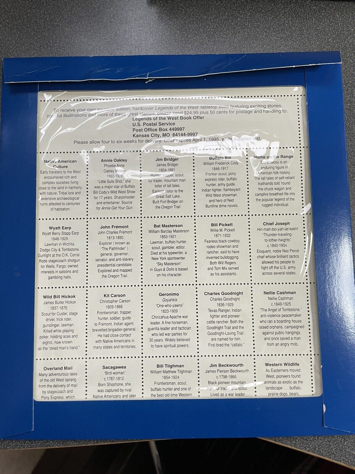 US 2870 MNH VF RECALLED Legends of the West Error Sheet w/ package ...