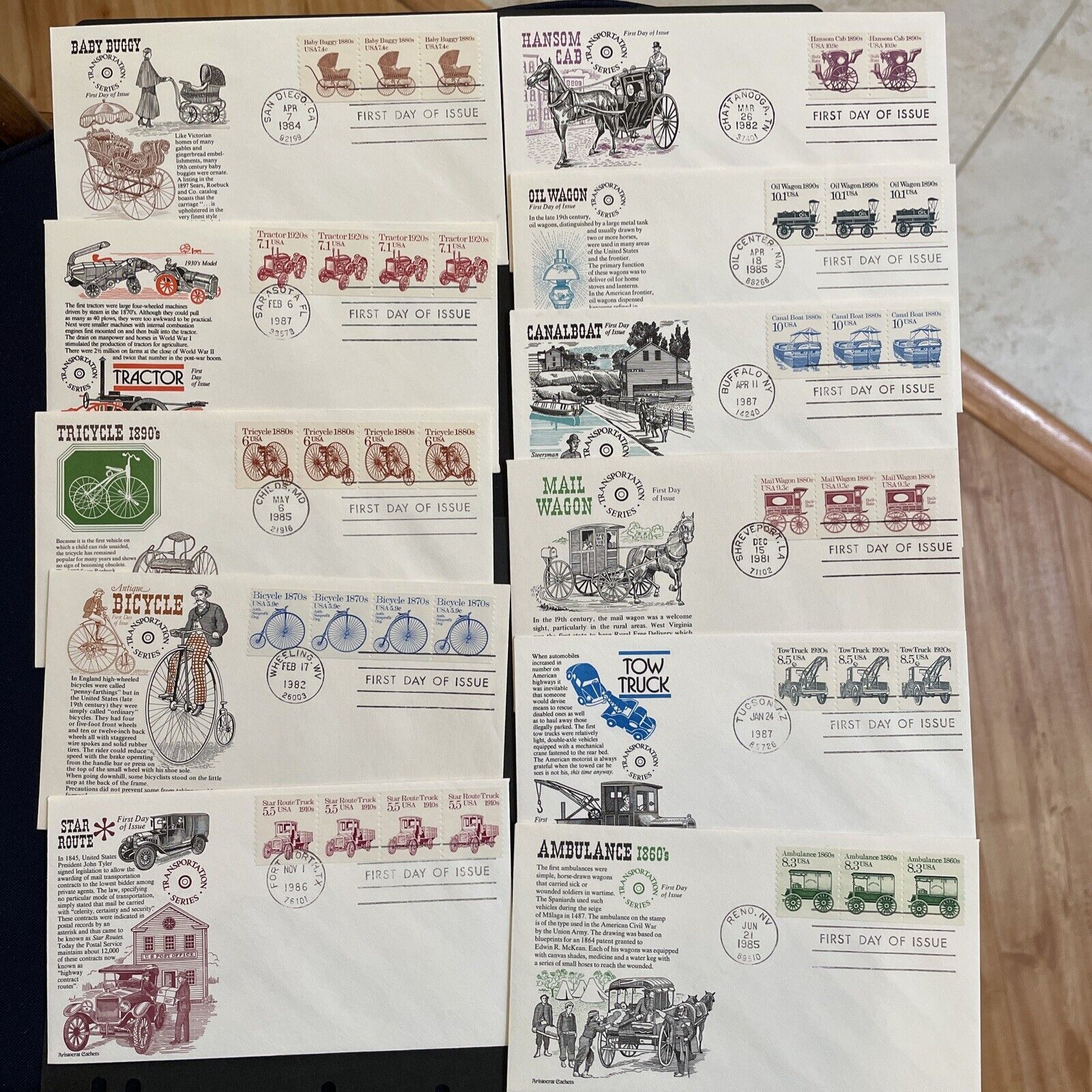 33 Different FDCs Transportation Coil Stamps 1981-7 with Aristocrat ...