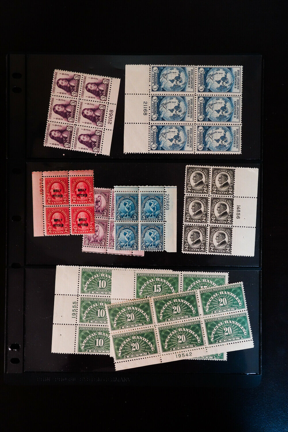 US 1920s to 1950s Early Mint Plate Block Stamp Collection Nearly 250 ...