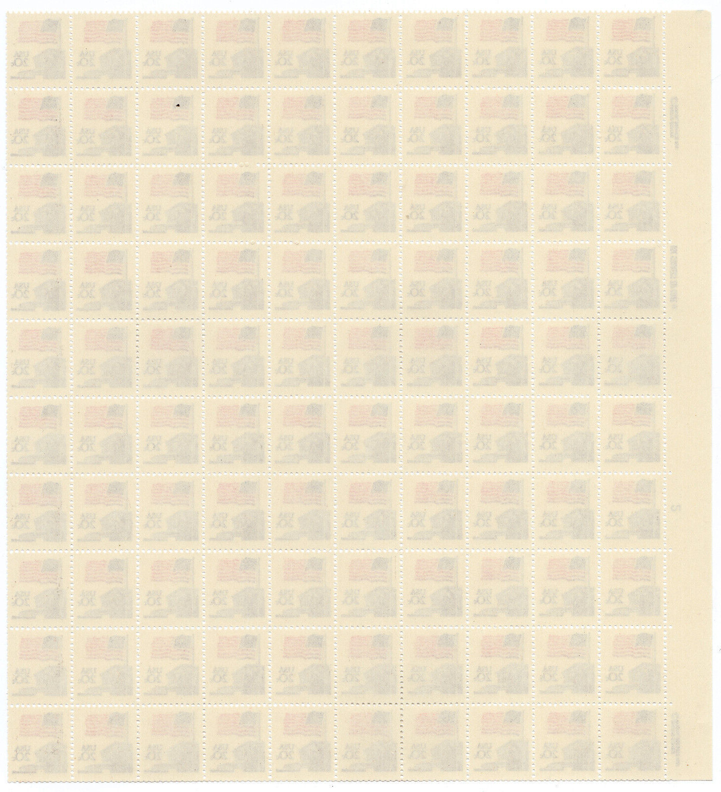 Scott #1894e Flag over Supreme Court Sheet of 100 Stamps - MNH P#2 Left ...
