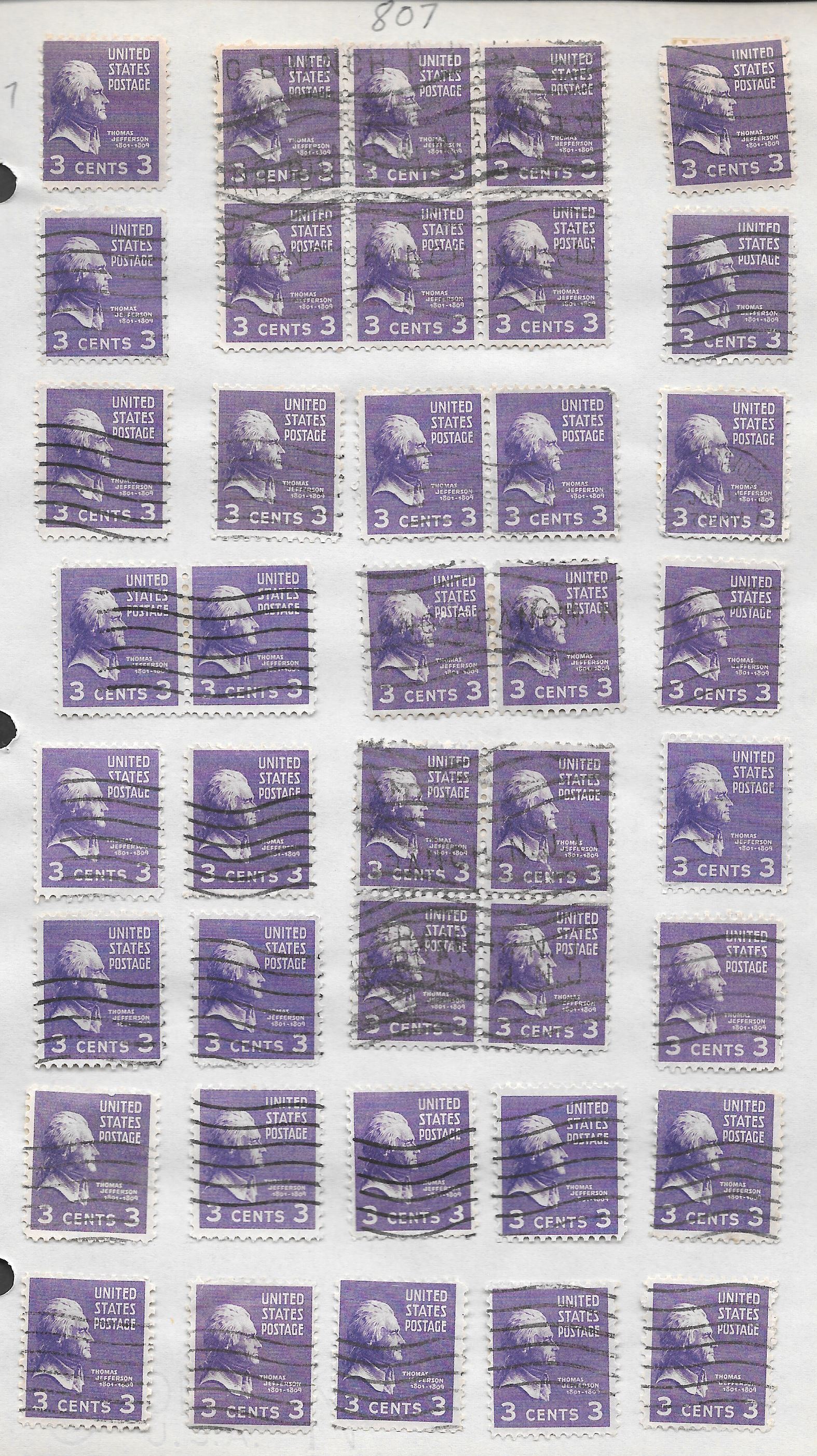 #807 - 2 Pages of Used US. Stamps Page #350 Collection / Lot | United ...