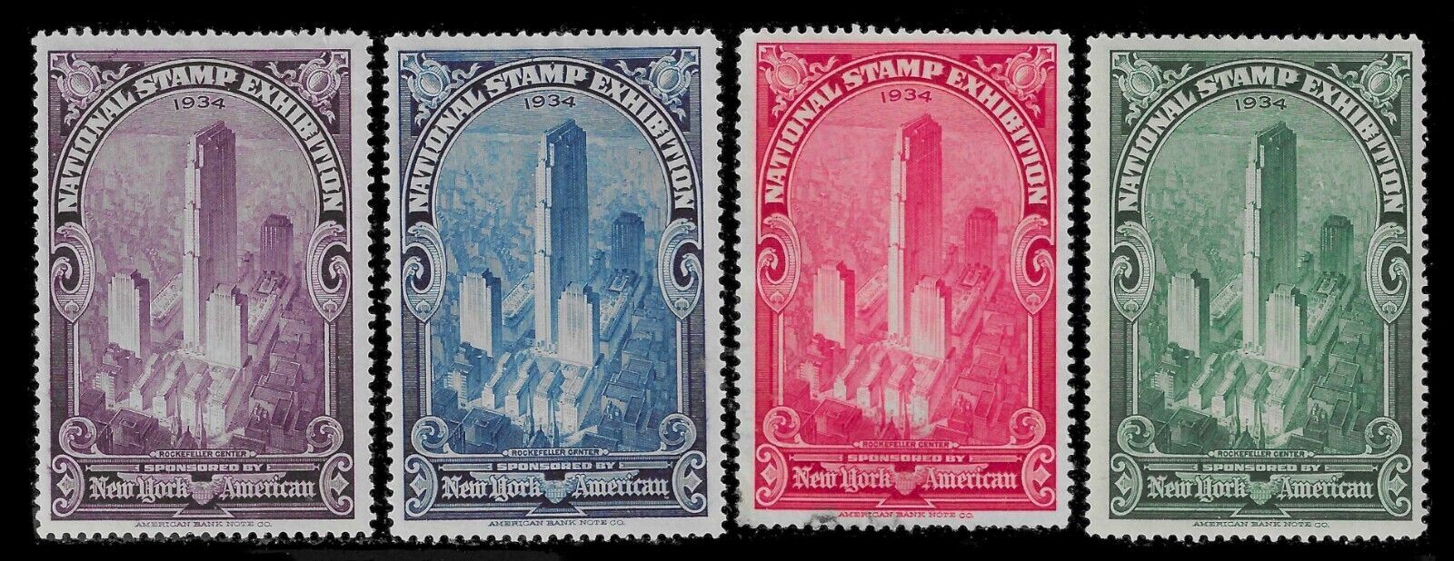 New York National Philatelic Exhibition 1934 Cinderella Stamp Set ...