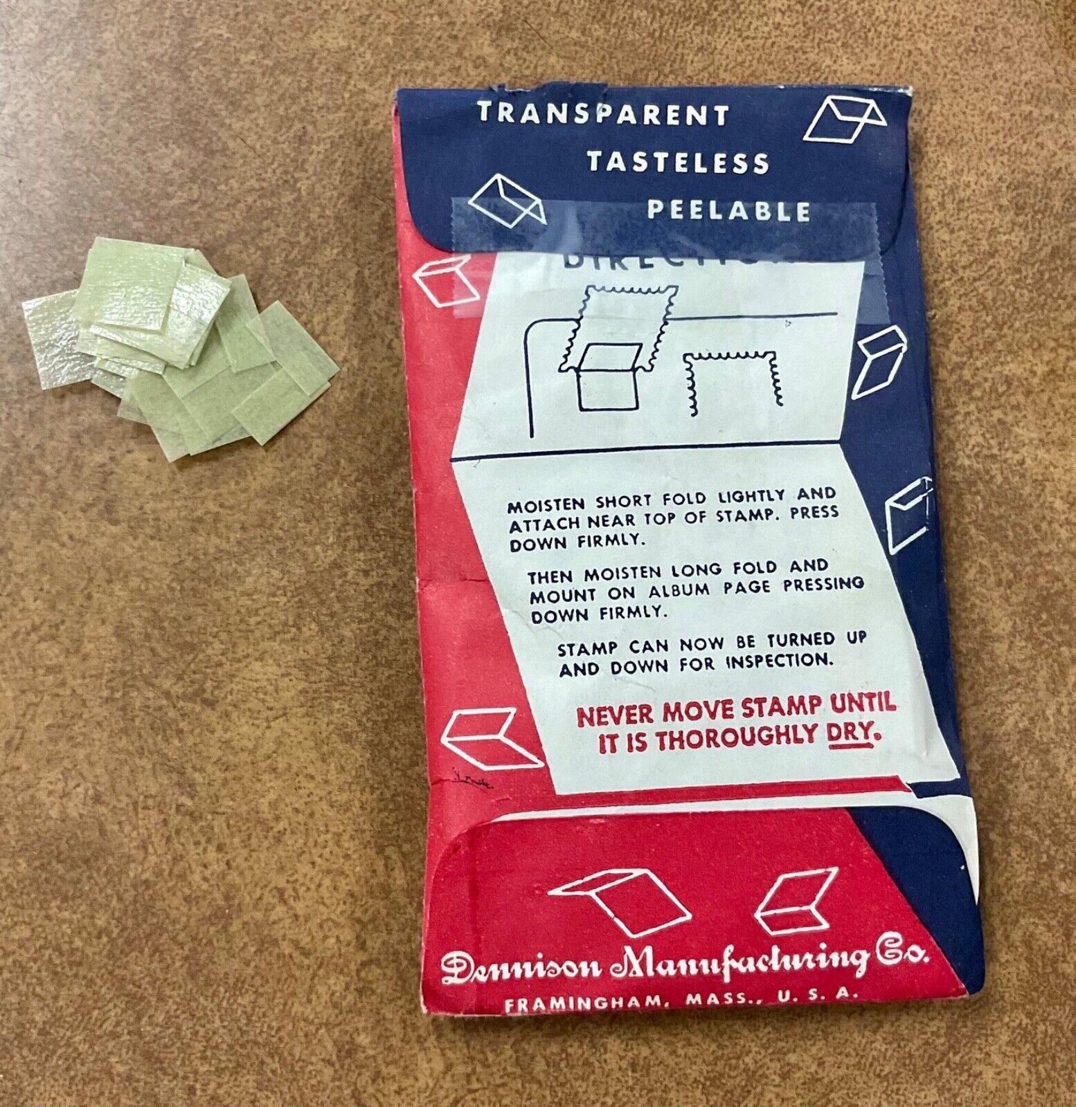 Dennison Stamp Hinges repackaged from open packs -Pre-Folded 16 grams ...