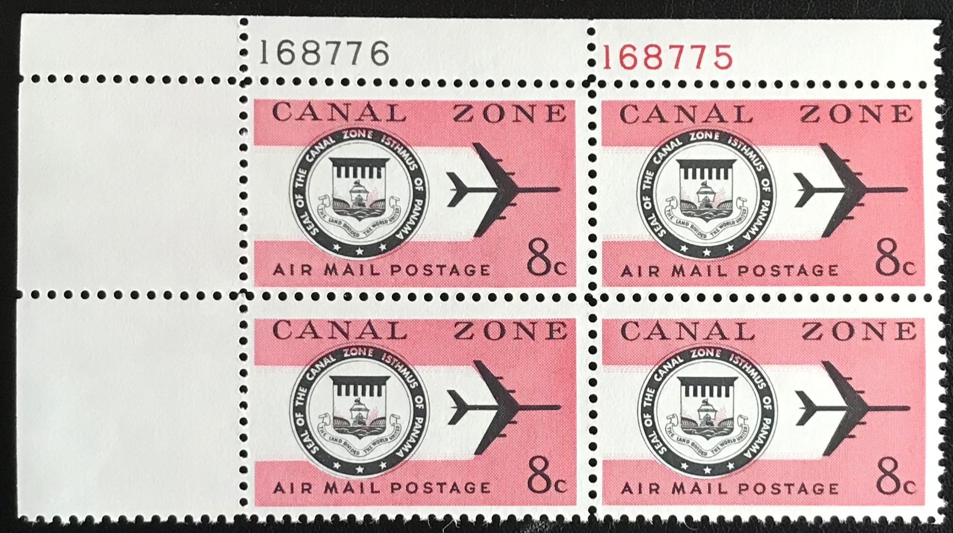 Canal Zone #C43 MNH Plate Block of 4 UL Canal Zone Seal/Jet | United ...