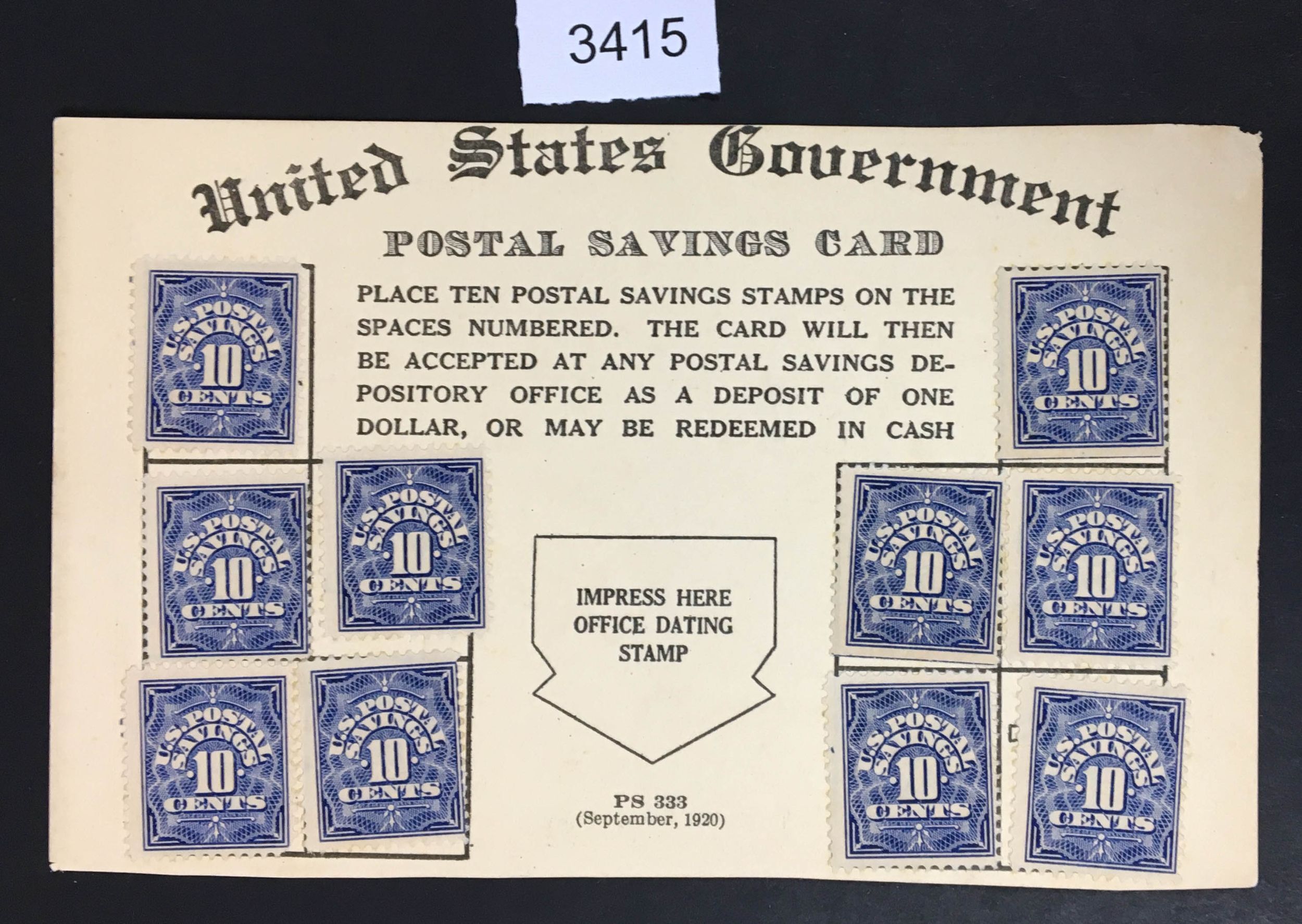 US Stamps # PS4 on Post Card Used LOT #3415 | United States, Back of ...