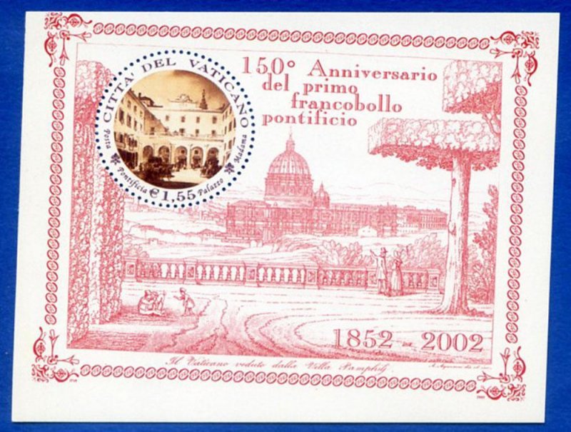 Vatican. 150. of the first pontifical stamp 2002. Sheet. Variety ...