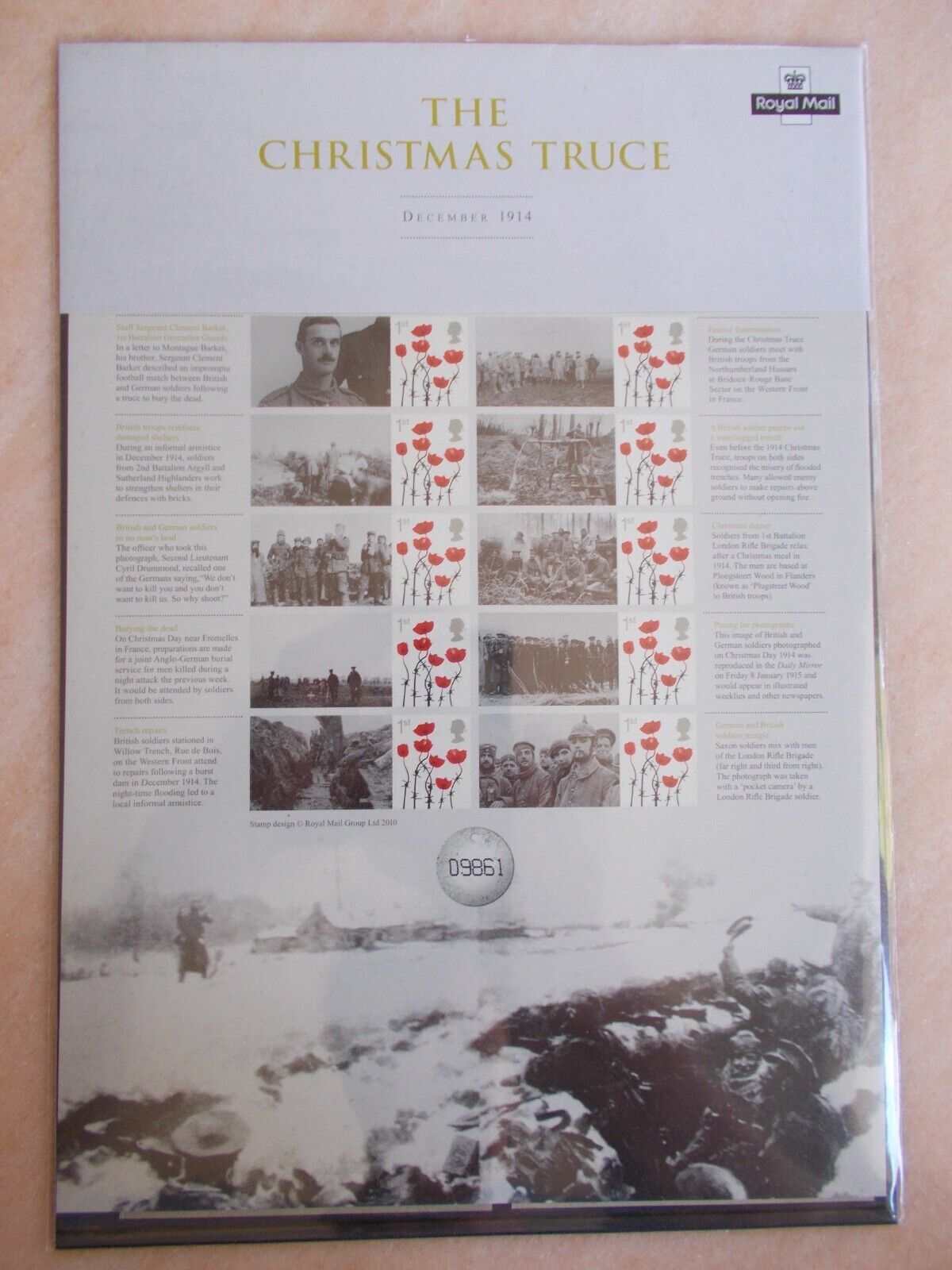 2014 The Christmas Truce December 1914 Limited Edition Smiler Sheet CS ...