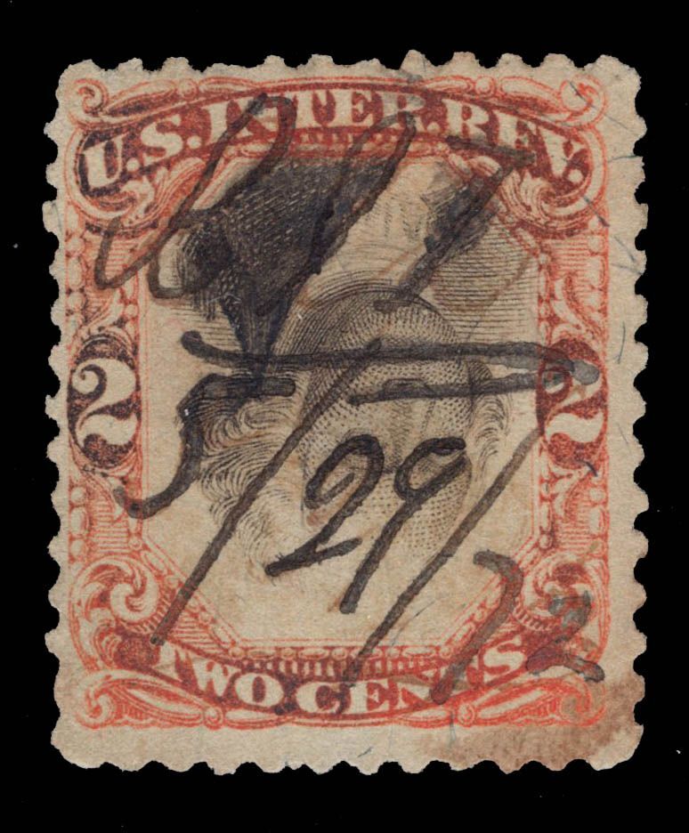 US Stamps # R135B Inverted Center Revenue Used CAT. $450 LOT #5809 ...