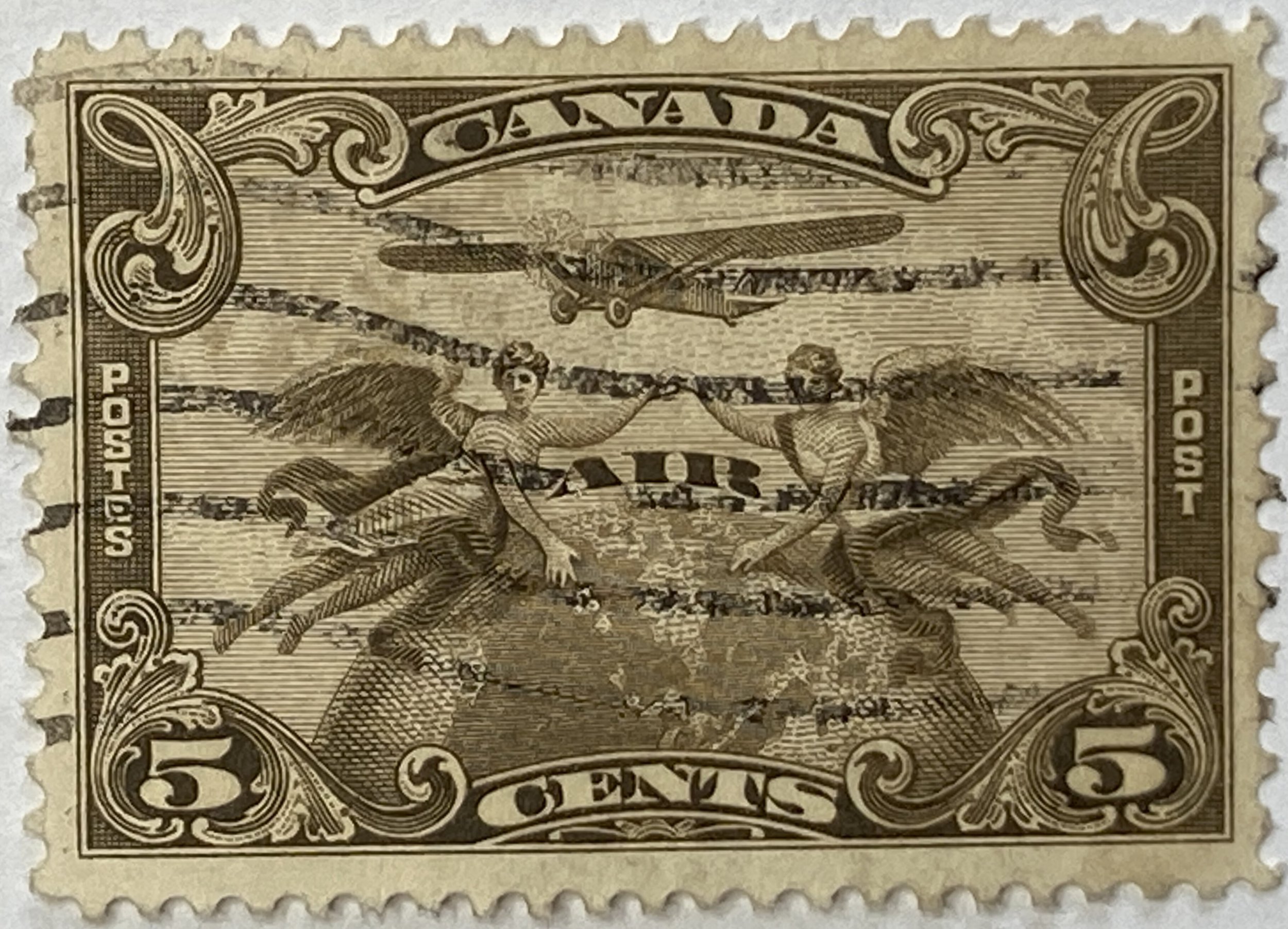 CANADA 1928 #C1 Two Winged Figures Air Mail - Used | Canada, Air Mail ...