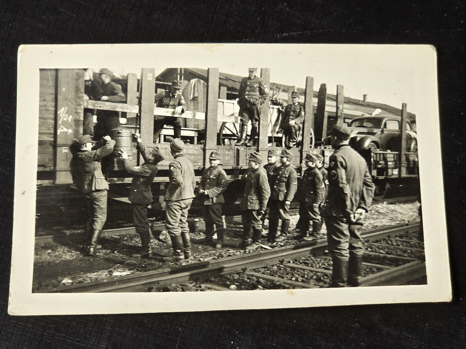 RAD SOLDIERS UNLOAD TRAIN TRANSPORT VEHICLES GEAR WWII WW2 German ...
