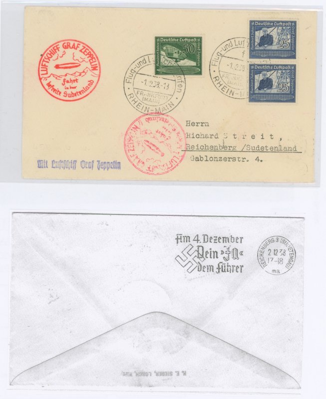 Germany C59/C60 Stamps from t he count Zeppelin Commemorating set ...