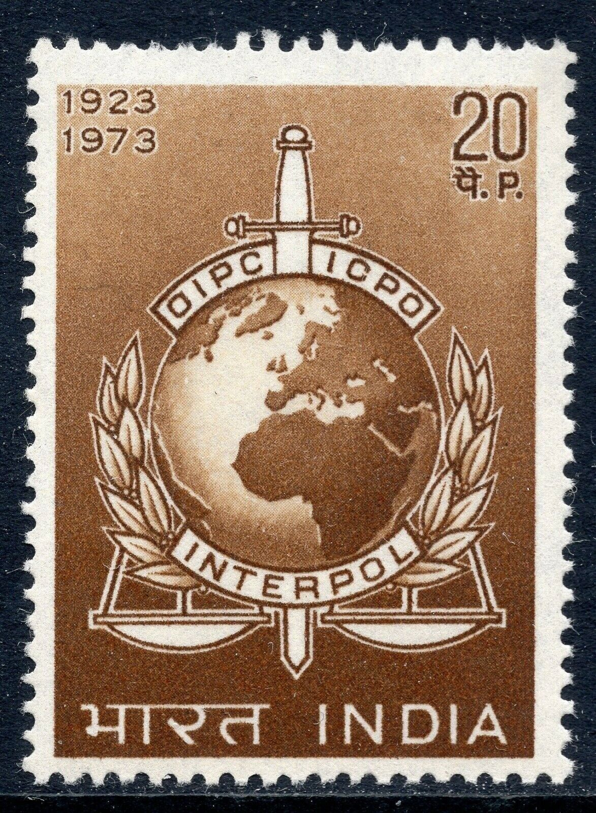 1110 - India 1973 - Interpol - MNH Set | Asia - India, General Issue ...