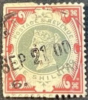 Great Britain # 126-Used----Single----Carmine Rose & Green-----1900 ...