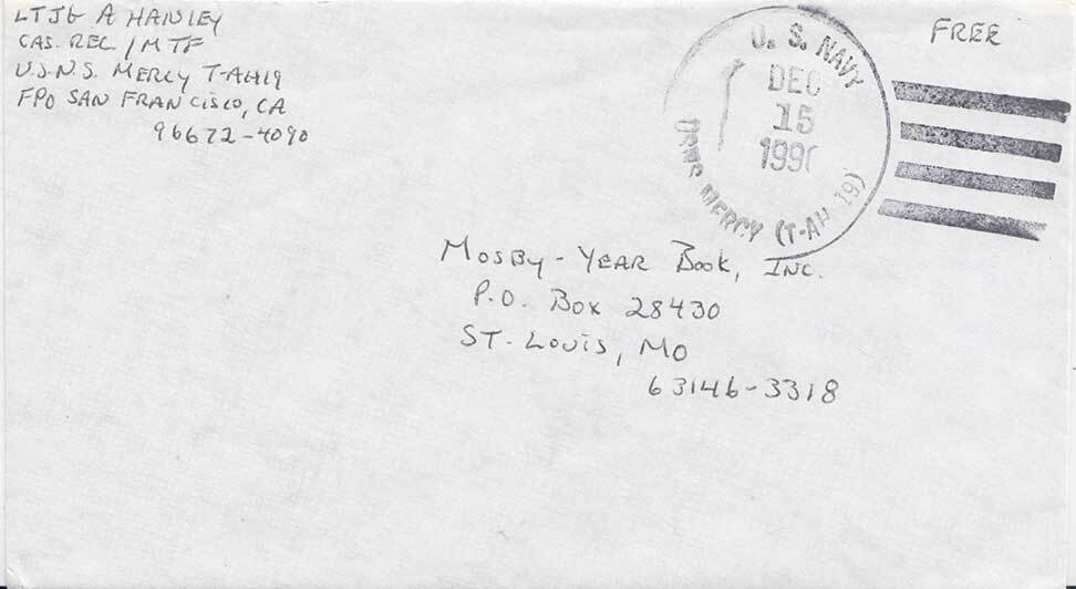 United States Desert Storm Soldier's Free Mail 1990 U.S. Navy, USNS ...