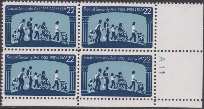 2153 Social Security Act Plate Block MNH | United States, General Issue ...