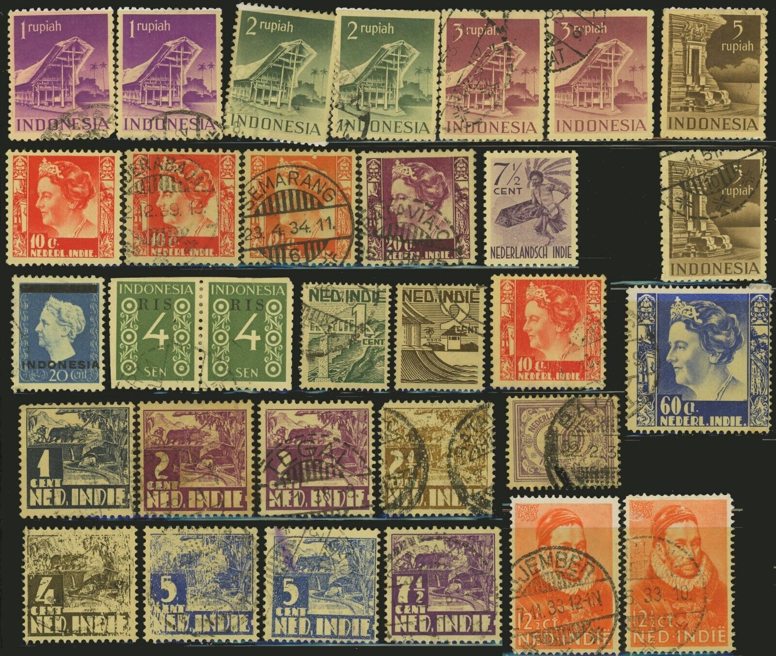 Netherlands Indies Dutch Postage Stamp Collection Indonesia Used Mint ...