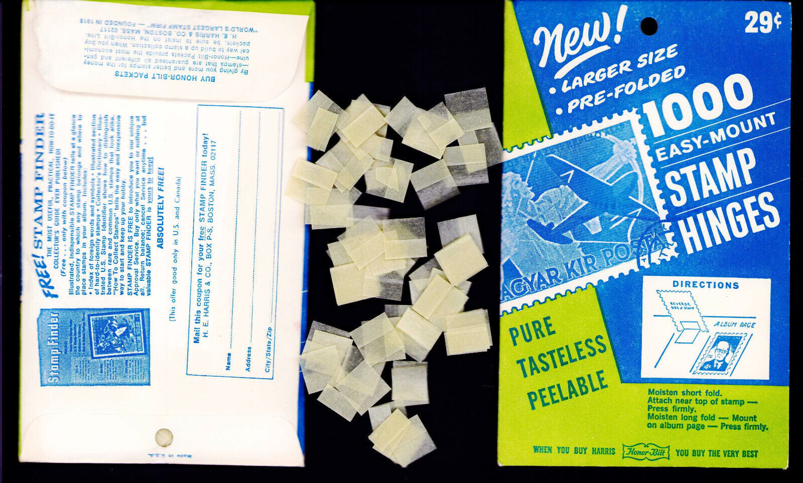 1 PACK Vintage Stamp Hinges HE Harris Pre Folded HINGES 1000+ Full 15 ...