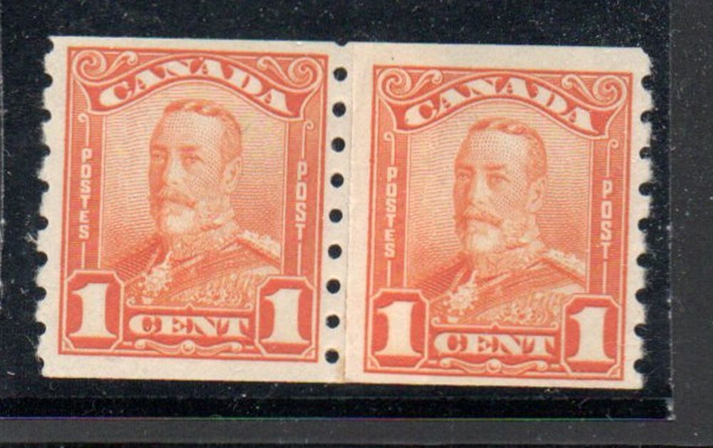Canada Sc 160 1929 1 c G V coil paste-up pair mint | Canada, General ...