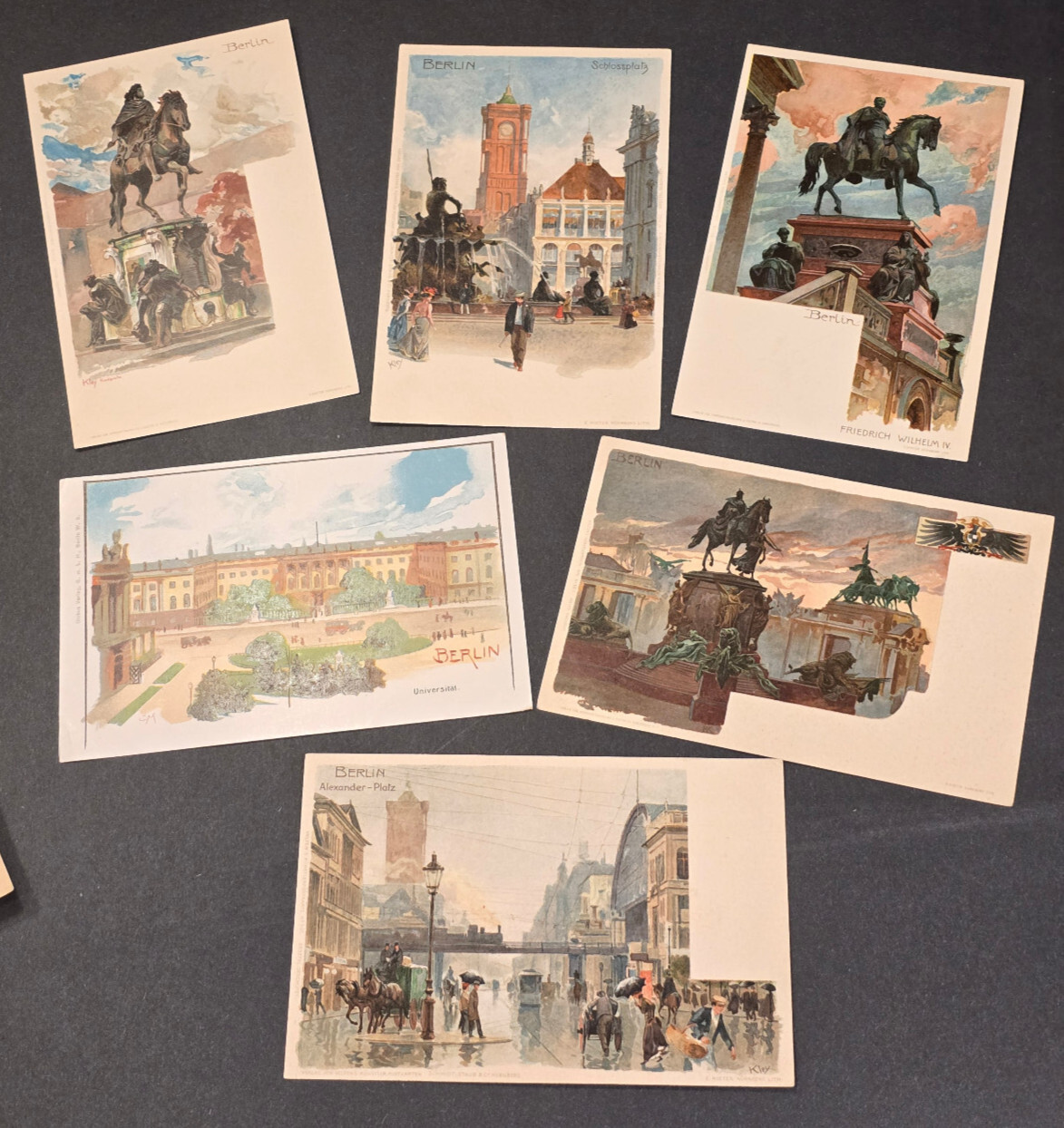 DEUTSCHE REICHSPOST BERLIN Art Antique German Postcard Collection x 6 ...