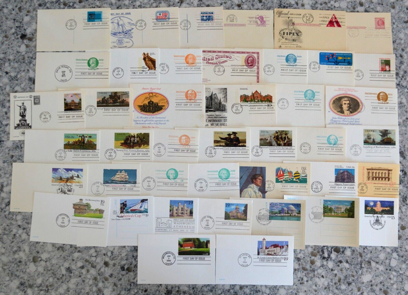 1951 . . 1995 US 42 Postal card first day issues, all different, nice ...