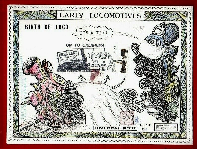 Early Locomotives Comical FDC "Birth of a Loco" by Hideaki Nakano ...