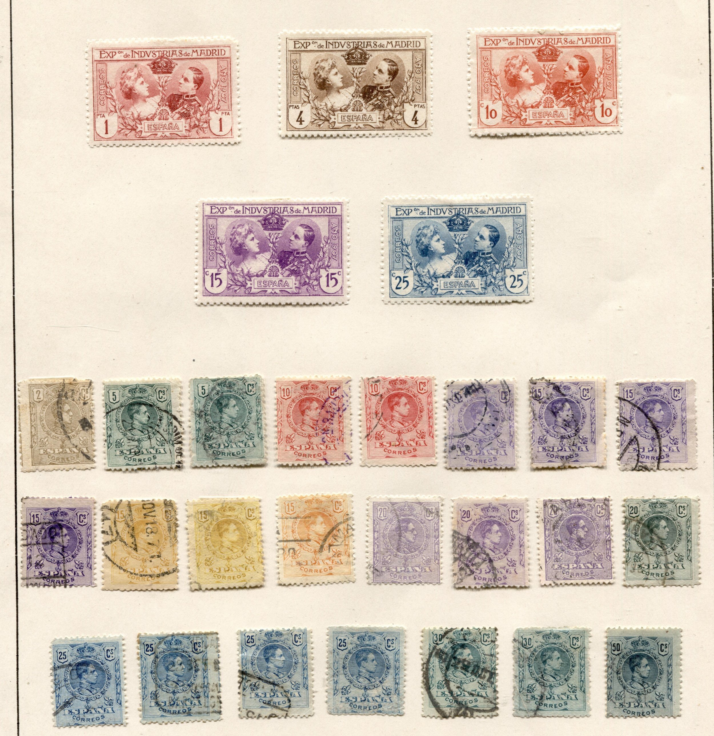 Spain Stamps #28 Early Issue Stamps on Album Page - Unchecked | Europe ...