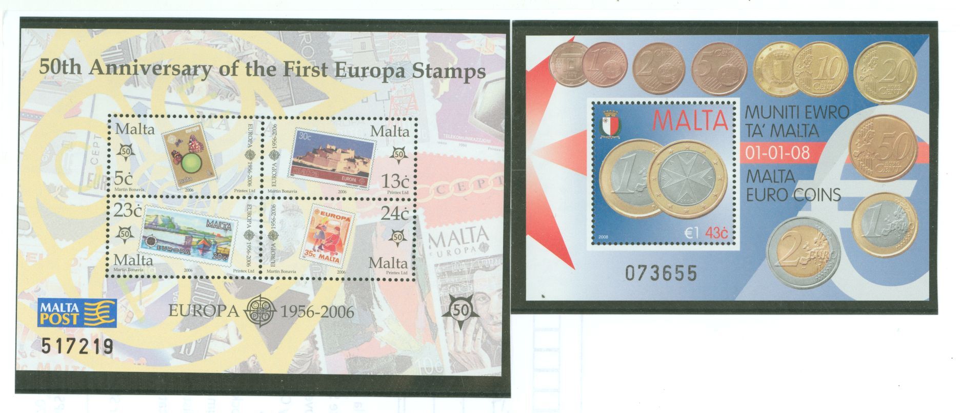Malta #1232/1330 Souvenir Sheet (Europa) (Stamps On Stamps) | Europe ...