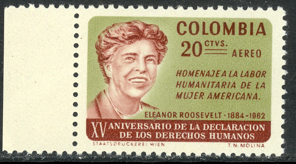 COLOMBIA 1964 ELEANOR ROOSEVELT Airmail Sc C462 MNH / HipStamp