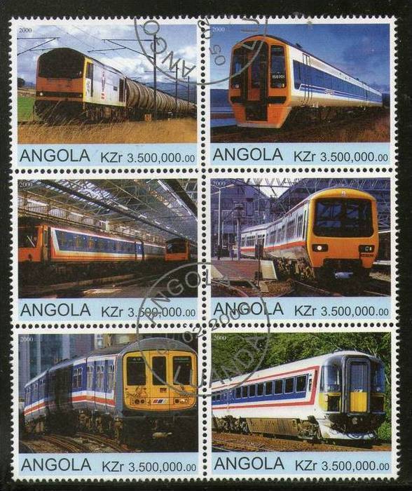 Angola Used Block Diesel Locomotives 2000 | Africa - Angola, Stamp ...