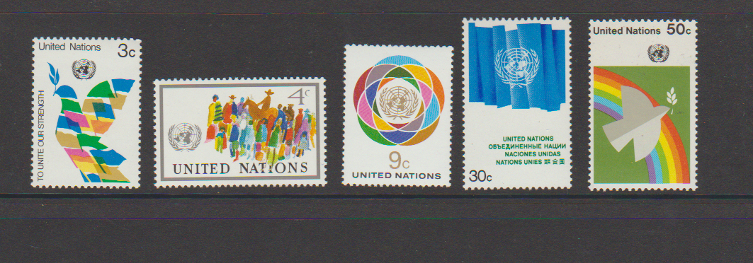 United Nations NY 267-271 Set of Singles 1976 Definitives MNH ...
