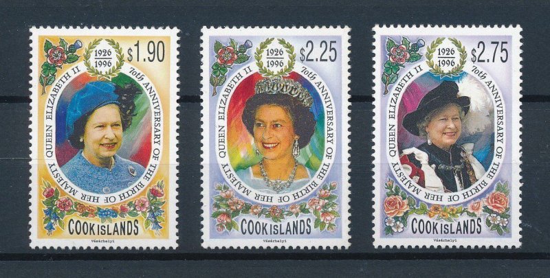 [114507] Cook Islands 1996 Royalty 70th Birthday Queen Elizabeth MNH ...