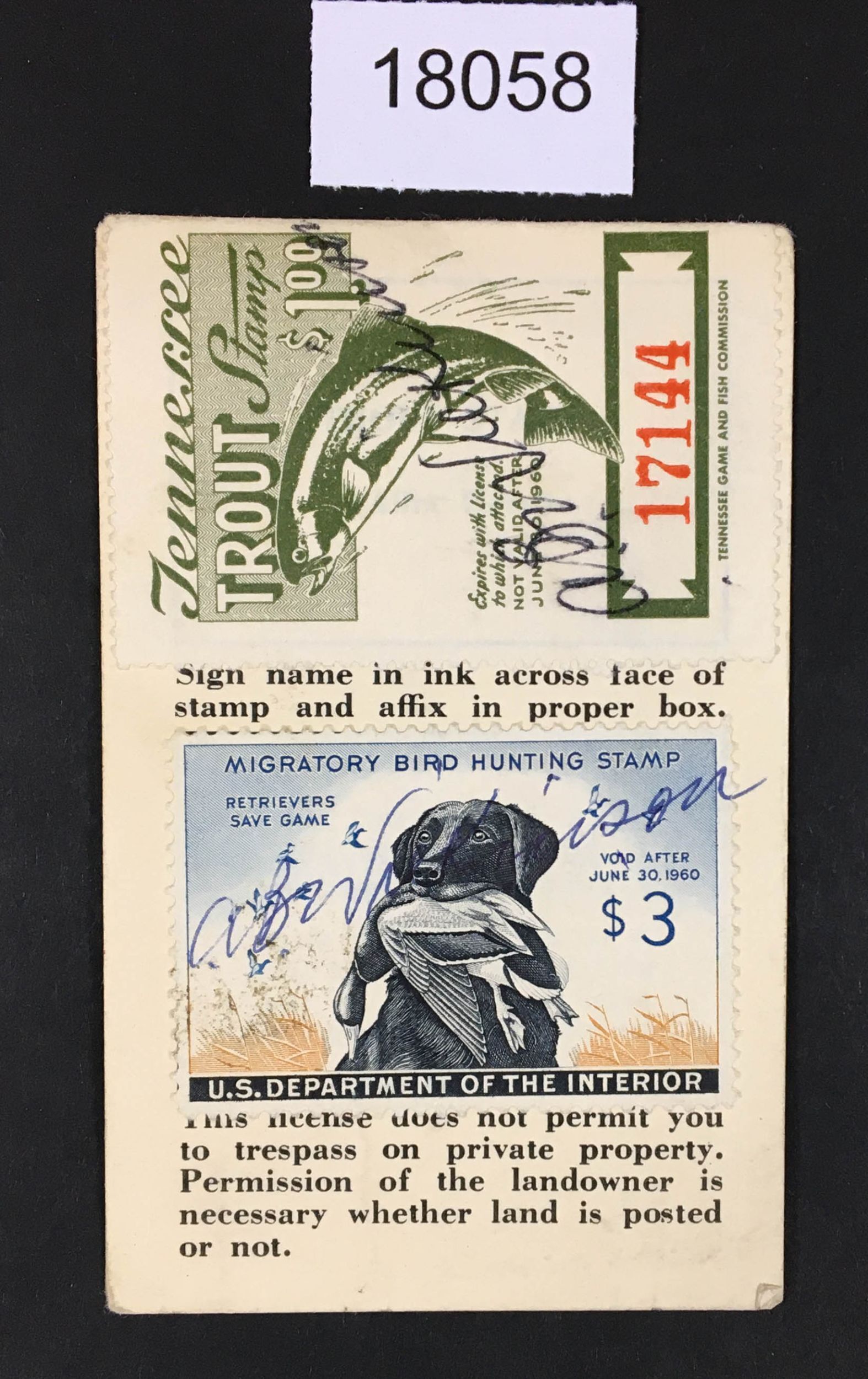 US Stamps # Rw26 Hunting and Sport Fishing License Duck Used $13 LOT ...
