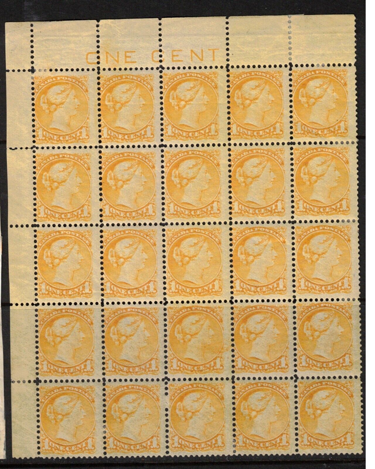 Canada #35 Very Fine Mint Upper Left Counter Plate Block Of 25 | Canada ...