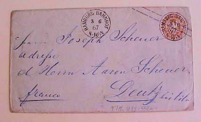 German Hamburg #U33 Cat.550m ($325.00) Flap Slit | Europe - Germany ...