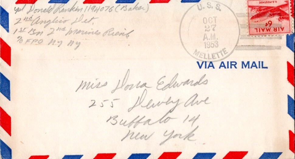 United States Ships 6c DC-4 Skymaster 1953 U.S.S. Mellette Type 2 APA ...