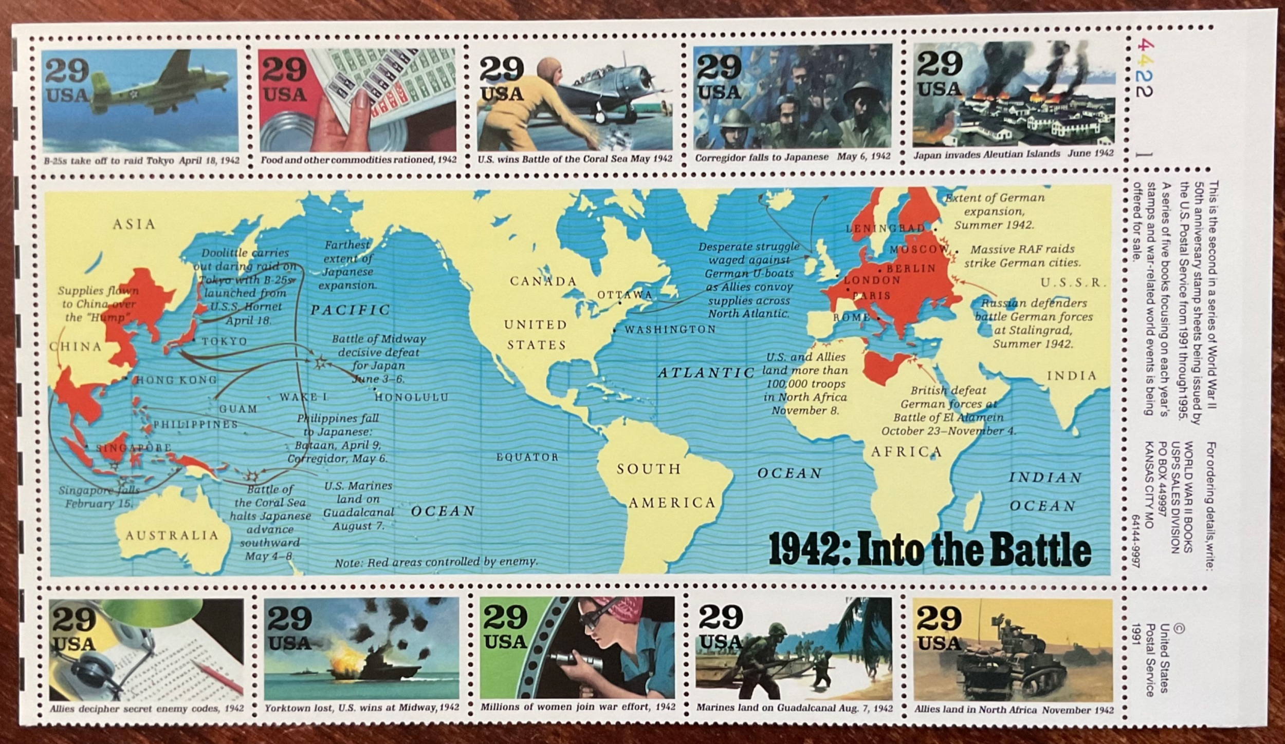 US #2697 MNH PN Sheet of 10 WWII 1942 SCV $7.50 L42 | United States ...