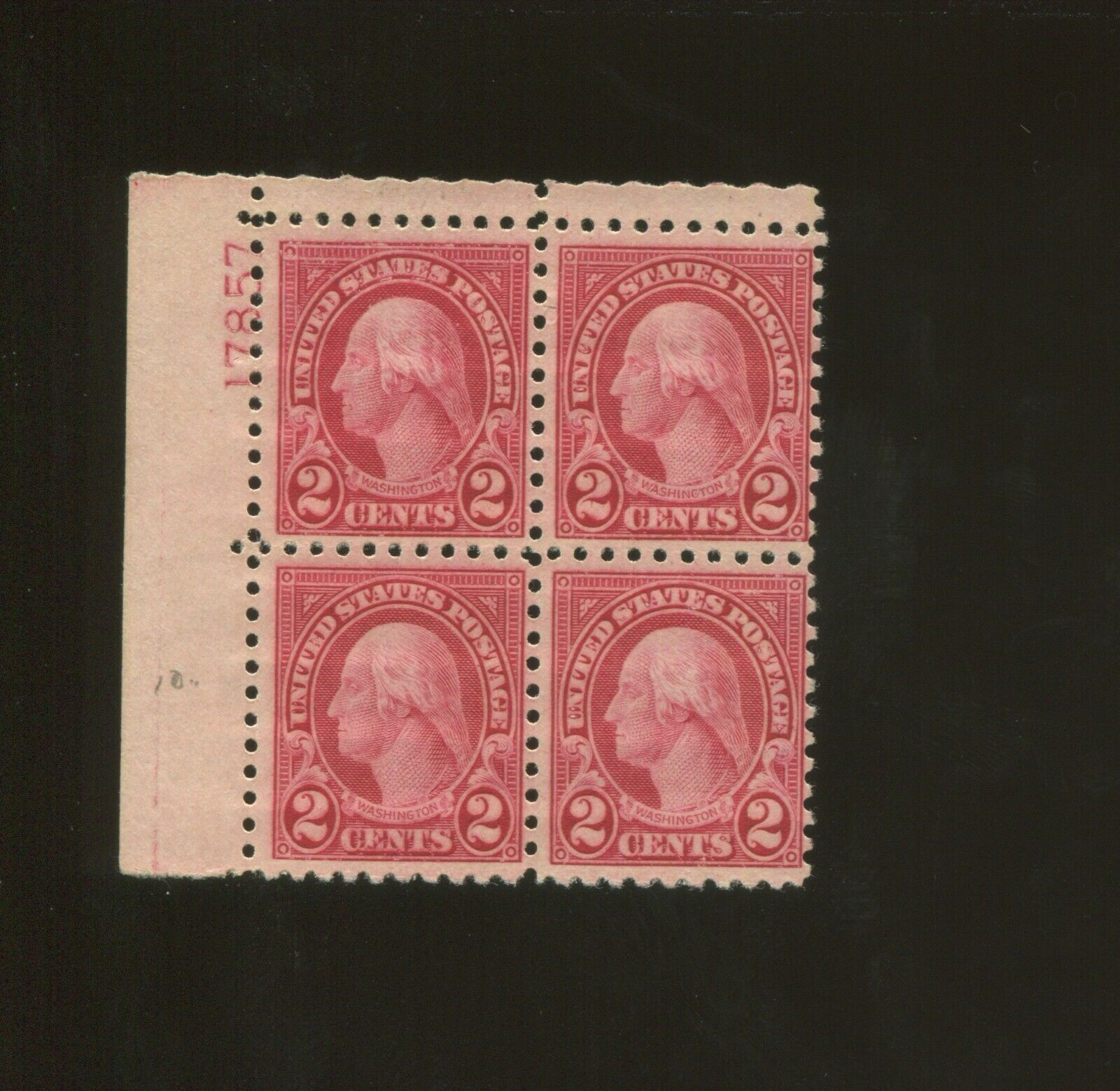 United States Postage Stamp #583 MNH F/VF Plate No. 17857 Block of 4 ...