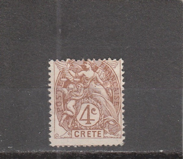 French Offices in Crete Scott# 4 MH (1902, Liberty, Equality ...