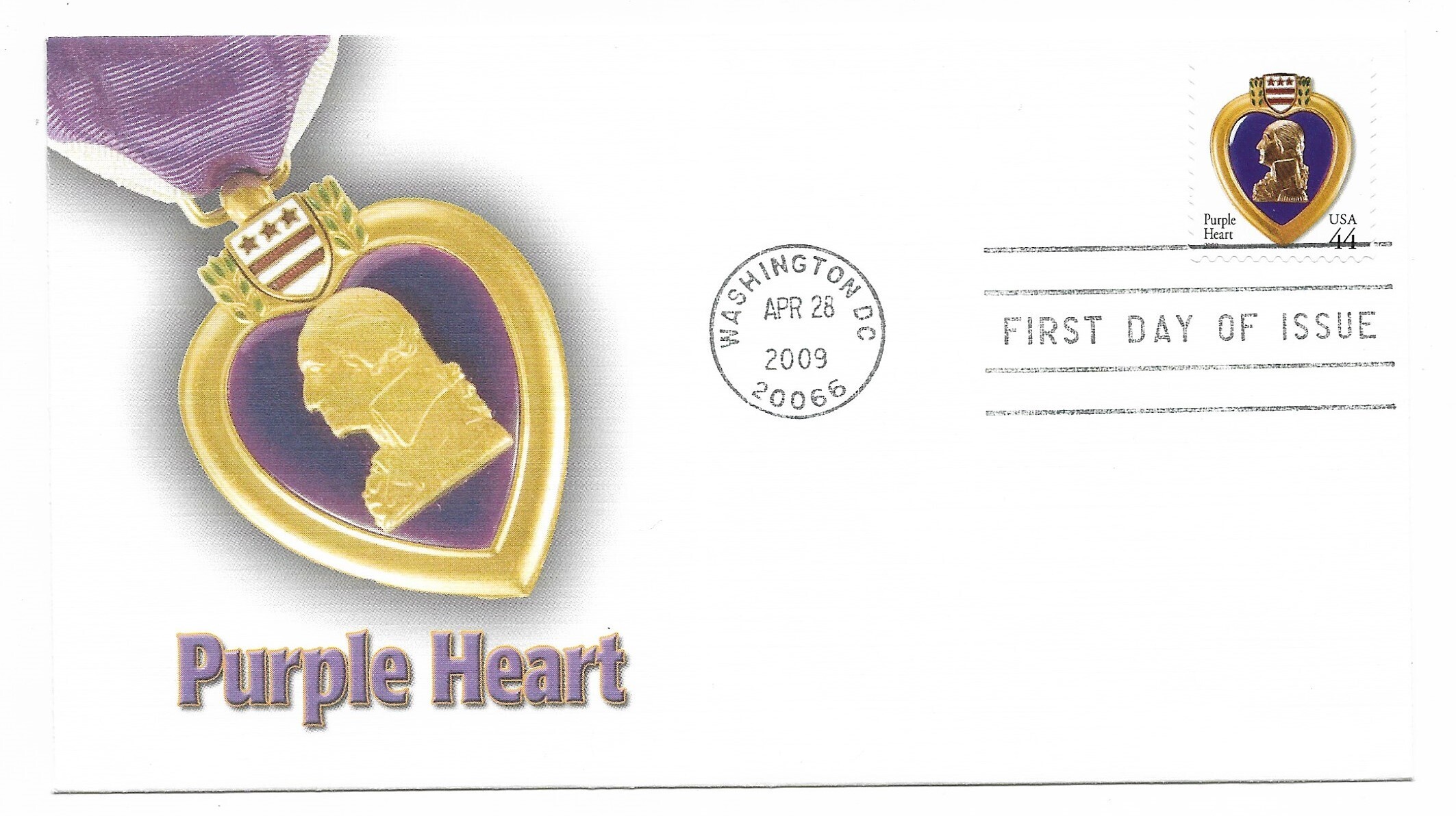 US 4390 44c Purple Heart single on FDC Fleetwood Cachet Unaddressed ECV ...