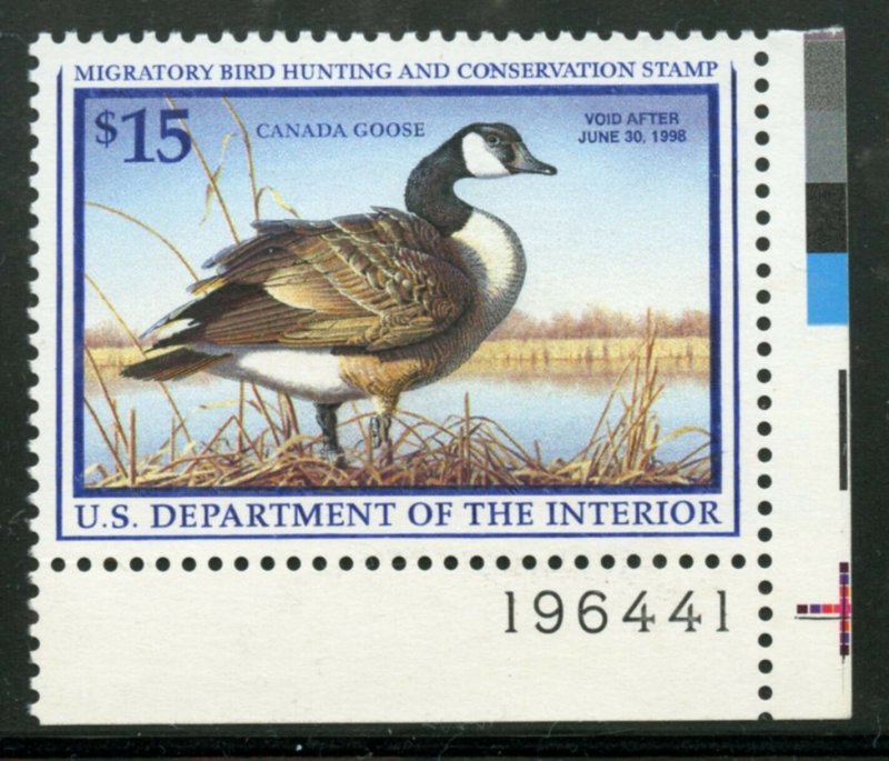 US Scott RW64 Duck stamp Canada Goose Mint NH Plate Number Single ...