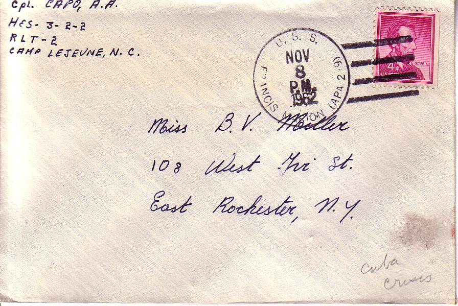 United States Ships 4c Lincoln 1954 Liberty 1962 U.S.S. Francis Marion ...