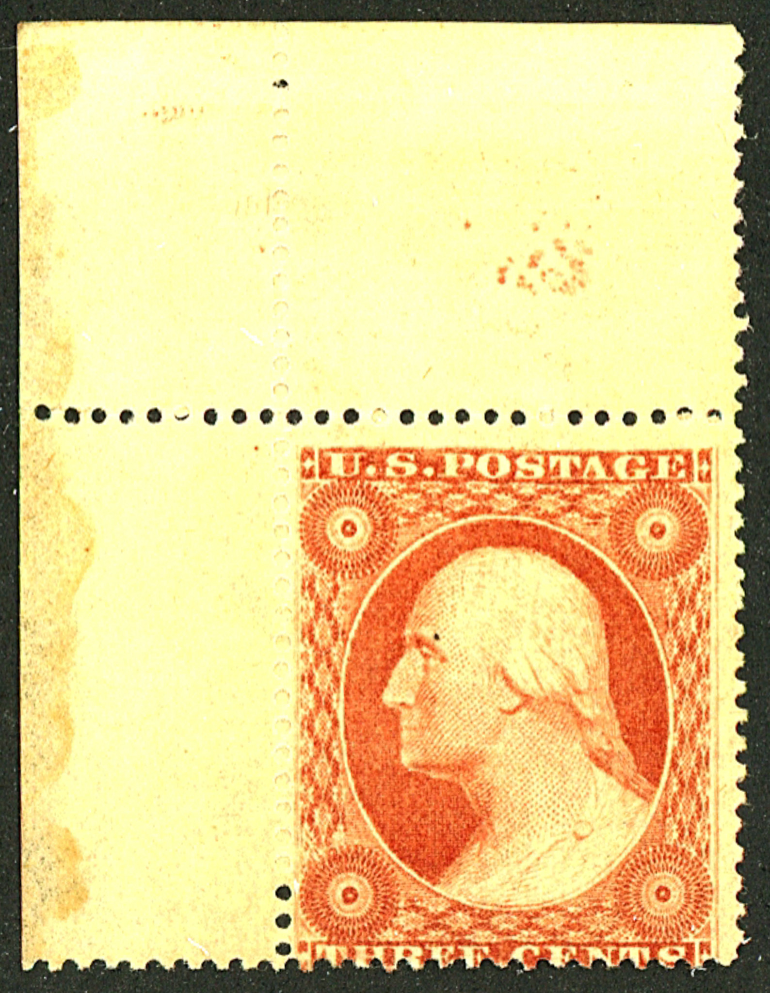 U.S. #26 Mint Regummed NH, Large Margin | United States, General Issue ...