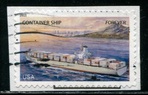 4551 US (44c) Container Ship SA, used on paper | United States, General ...
