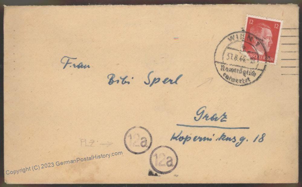 Germany 1945 WWII Ostmark Vienna Austria Late Cancel Cover ...