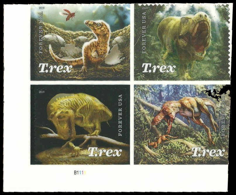 PCBstamps US #5410/5413 PB $2.20(4x55c)Tyrannosaurus Rex, MNH, (3 ...