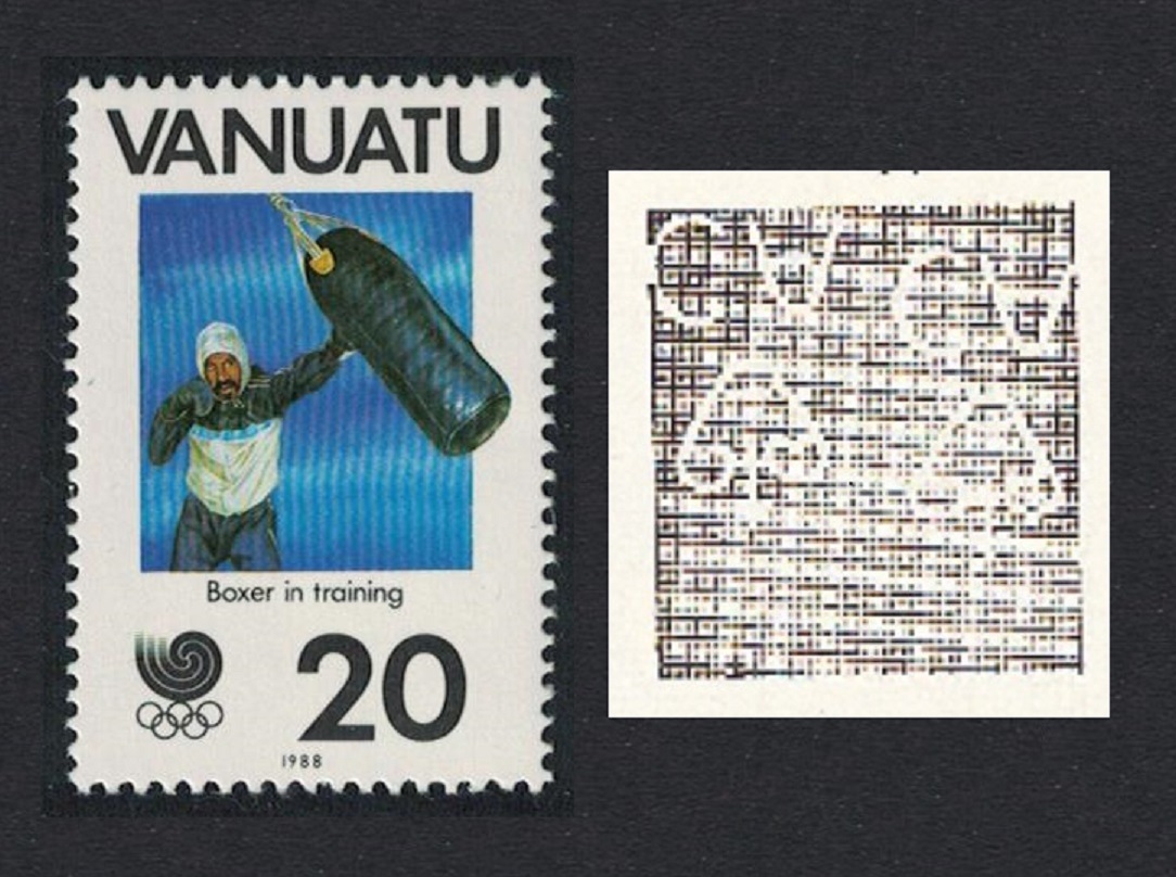 Vanuatu Boxing Olympic Games Seoul 20 vatu Watermark Inverted 1988 MNH ...