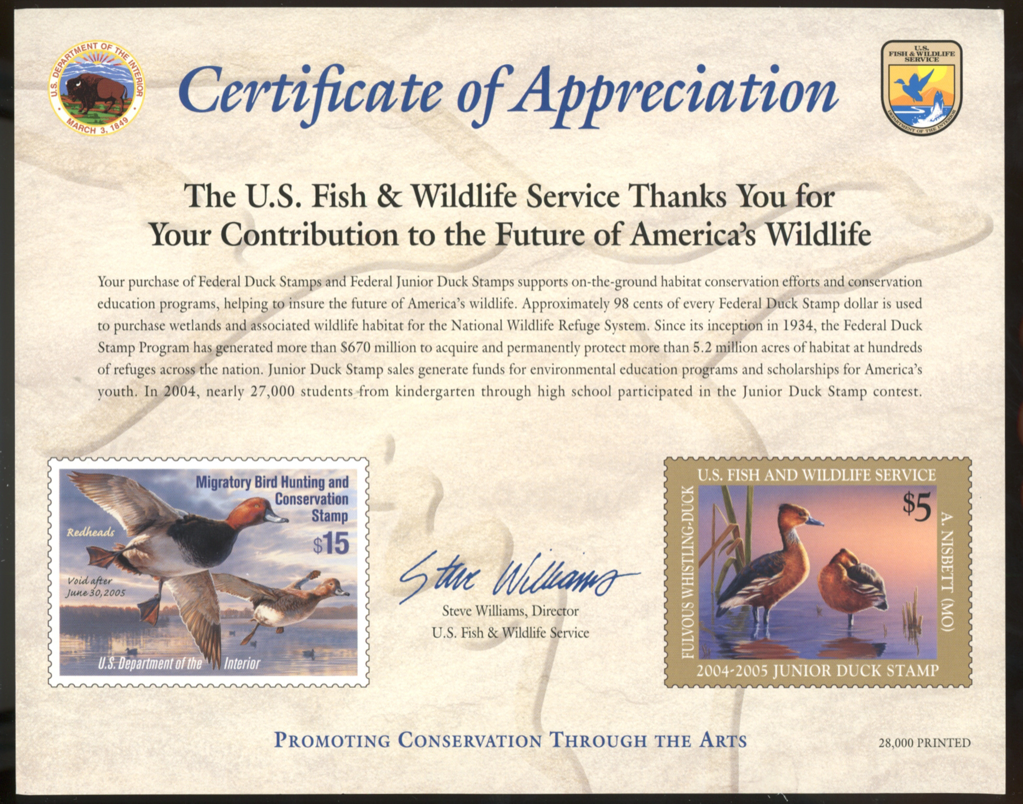 U.S. #Duck Certificate of Appreciation | United States, Stamp / HipStamp
