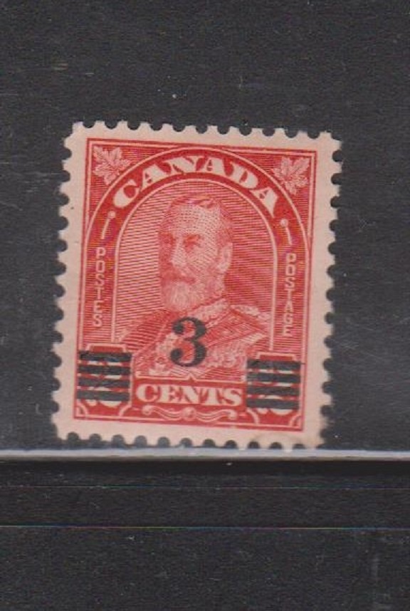 CANADA Scott # 191 - Mint Hinged - 3 Cent On 2 Cent KGV Overprinted ...