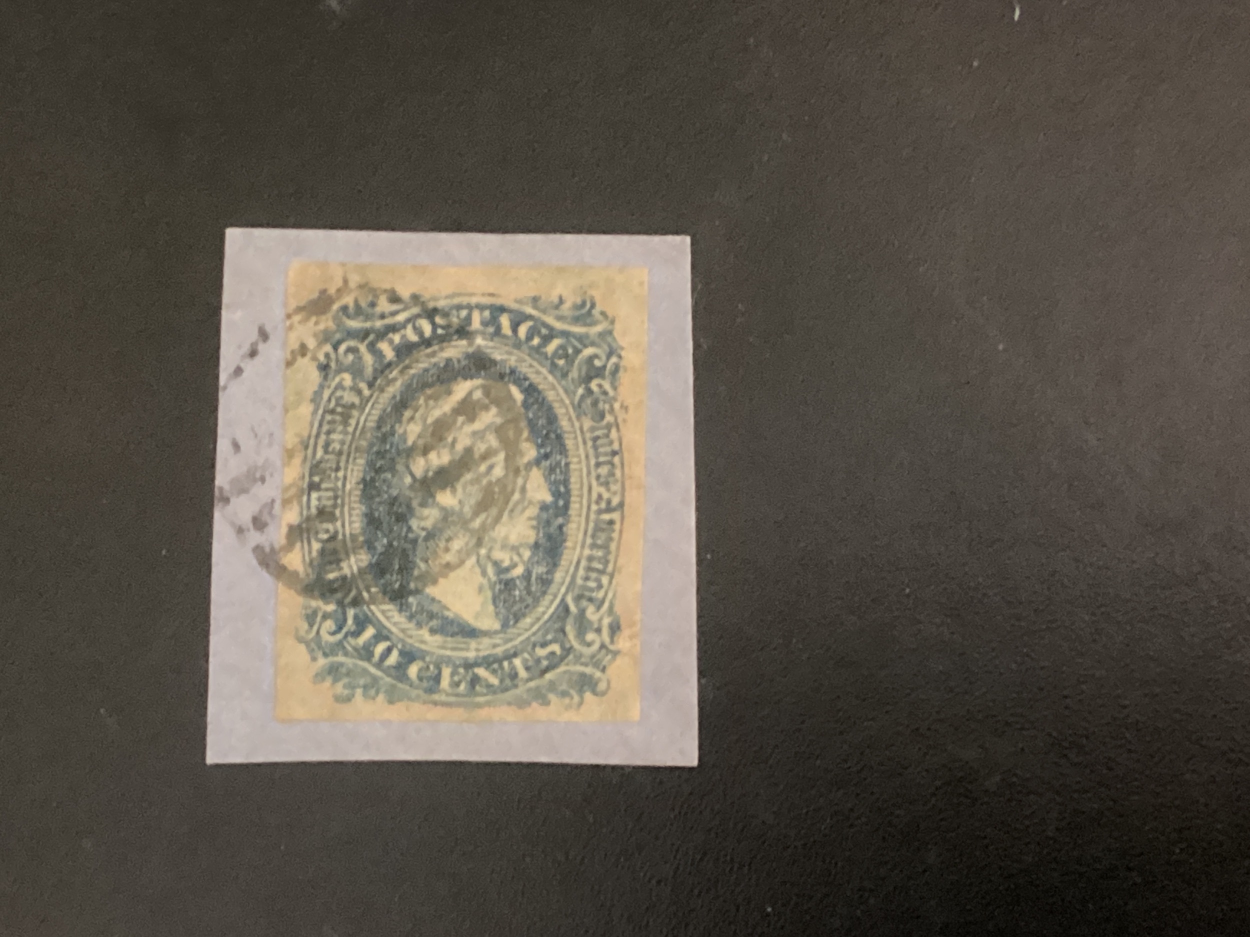 CSA Confederate States Scott #12 used 4 margins on piece 7 bar military ...