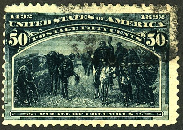 Scott 240 "Recall of Columbus" 50 cent 1893 Columbian expo CV 195.00 ...